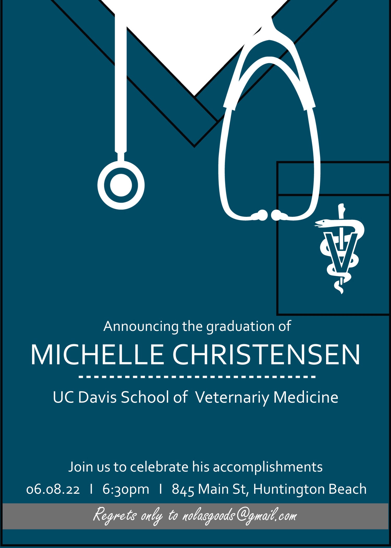 Veterinary School Graduation Invitation Digital, Veterinarian ...