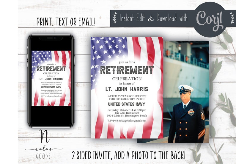Military Retirement Invitation Retirement Party Invitation - Etsy