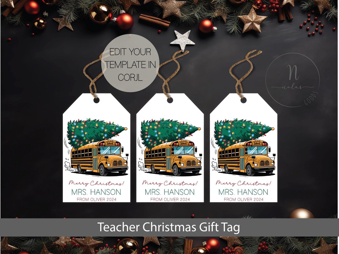Christmas Teacher Gift Tag Printable, Teacher Christmas Tags, Teacher ...