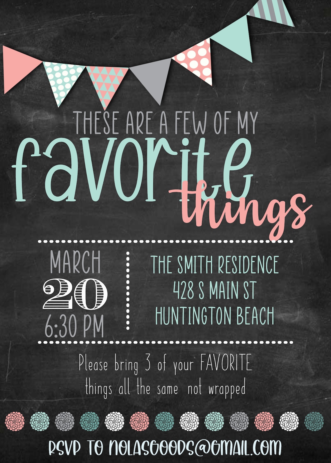 Favorite Things Party Invitation Printable Customize | Etsy