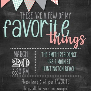 Favorite Things Party Invitation, Favorite Things Birthday Party Invite ...