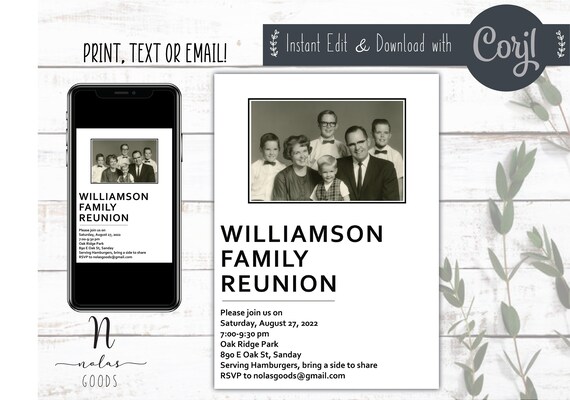 Family Reunion Invite Template Cousin Reunion Invite Family - Etsy
