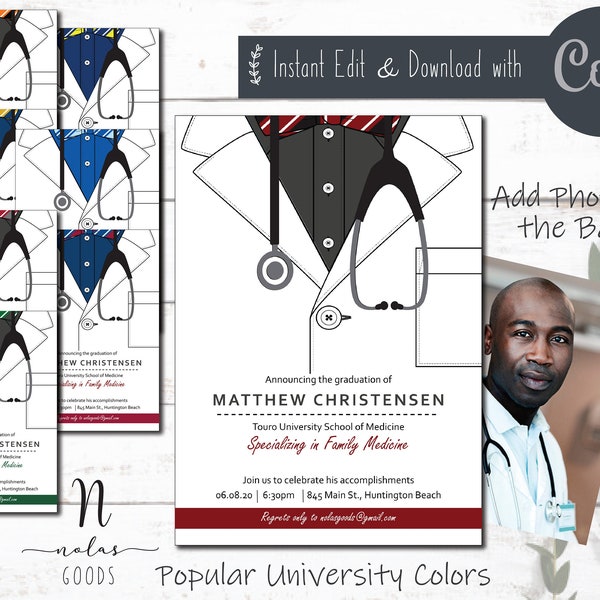 White Coat Ceremony Invitation - Etsy