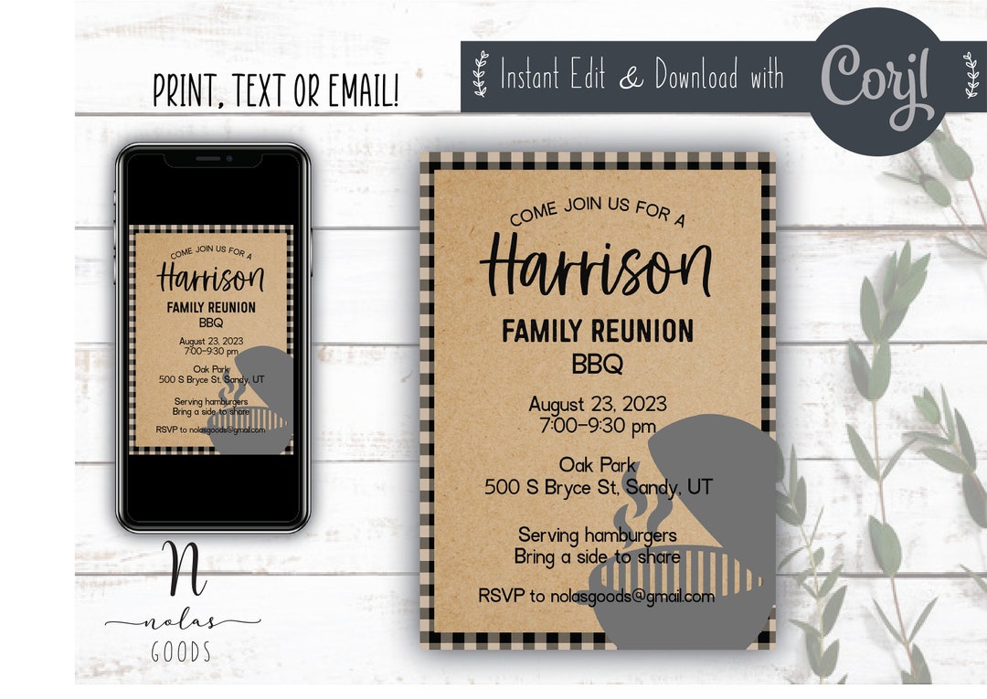 Family Reunion Invitation Template, Cousin Reunion Invite, Family ...