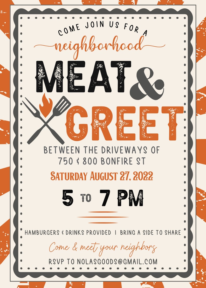 Fall Neighborhood Party Invite Template, Fall Block Party Invite, Block ...