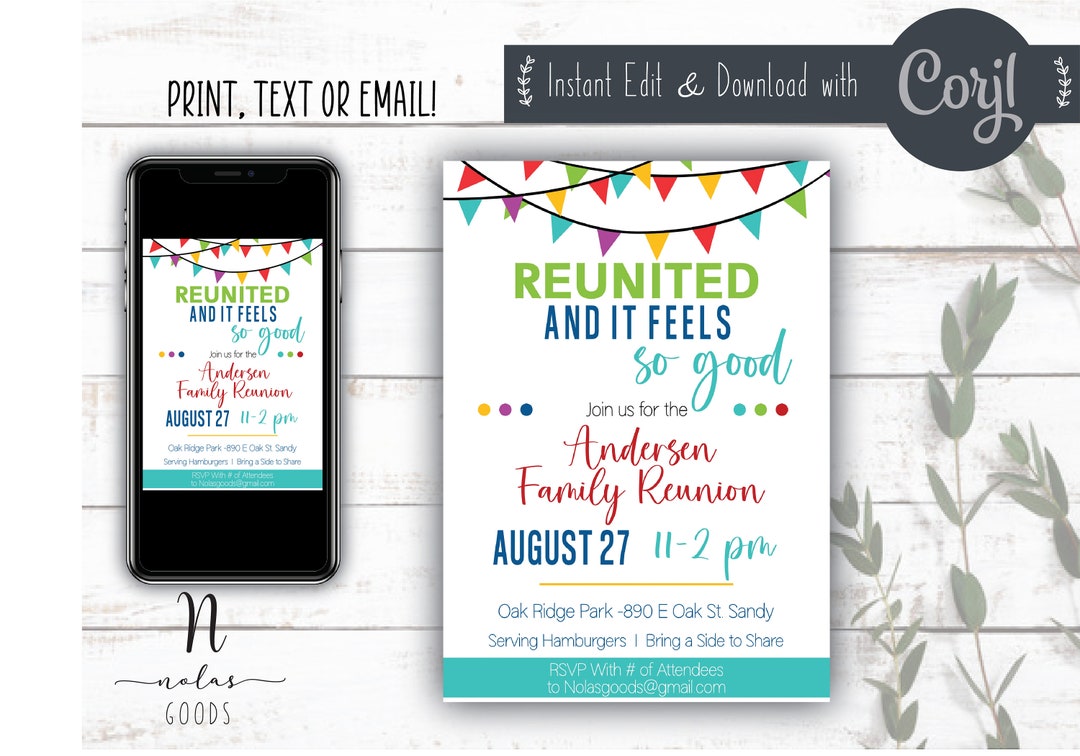 Family Reunion Invitation Editable, Family Gathering Invitation, Cousin ...