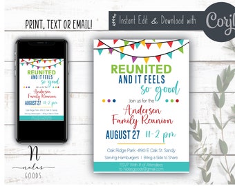 Family Reunion Invitation Editable, Cousin Reunion Invite, Family ...