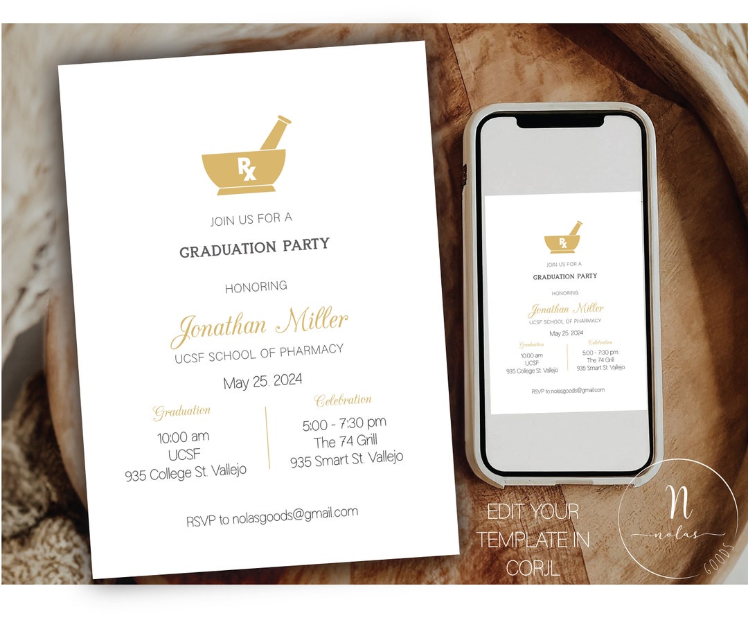 Pharmacy Graduation Announcement, Pharmacy School Graduation Party ...