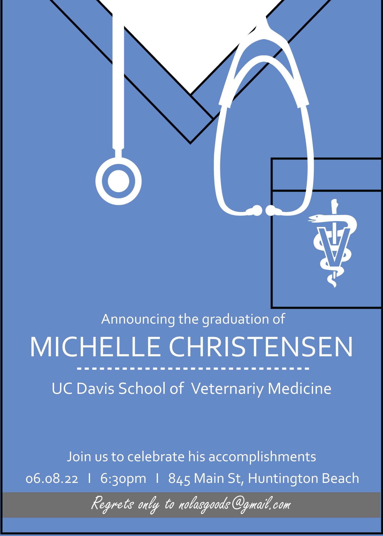 Veterinary School Graduation Invitation Digital, Veterinarian ...