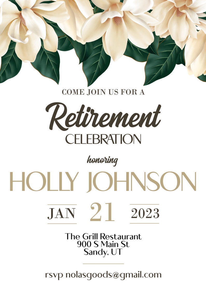 Retirement Party Invitation Template, Retirement Invite Woman ...