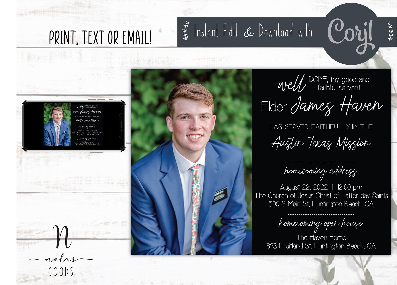 LDS Missionary Homecoming Invitation Digital Missionary Open - Etsy