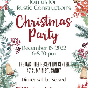 Work Christmas Party Invites Printable Company Christmas - Etsy