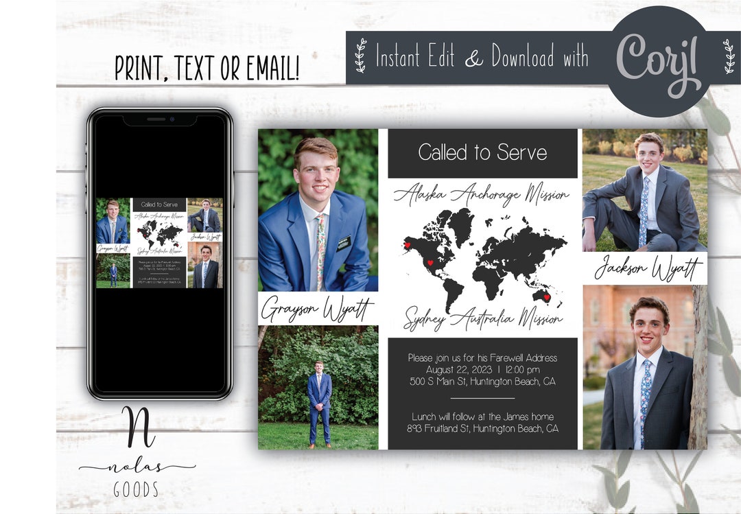 LDS Farewell Invitation Template, Missionary Open House Invitation ...