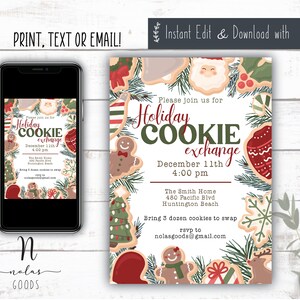 Cookie Exchange Party Invitation Digital, Christmas Cookie Exchange ...