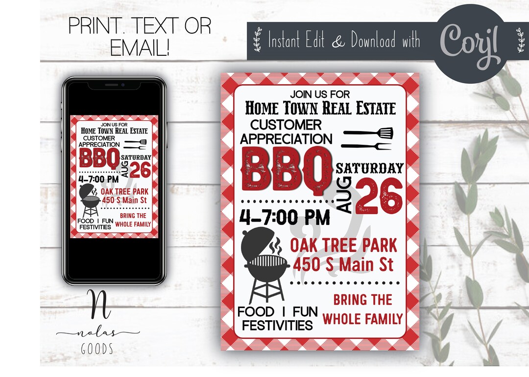 Customer Appreciation Invitation, Appreciation BBQ Party Invitation ...