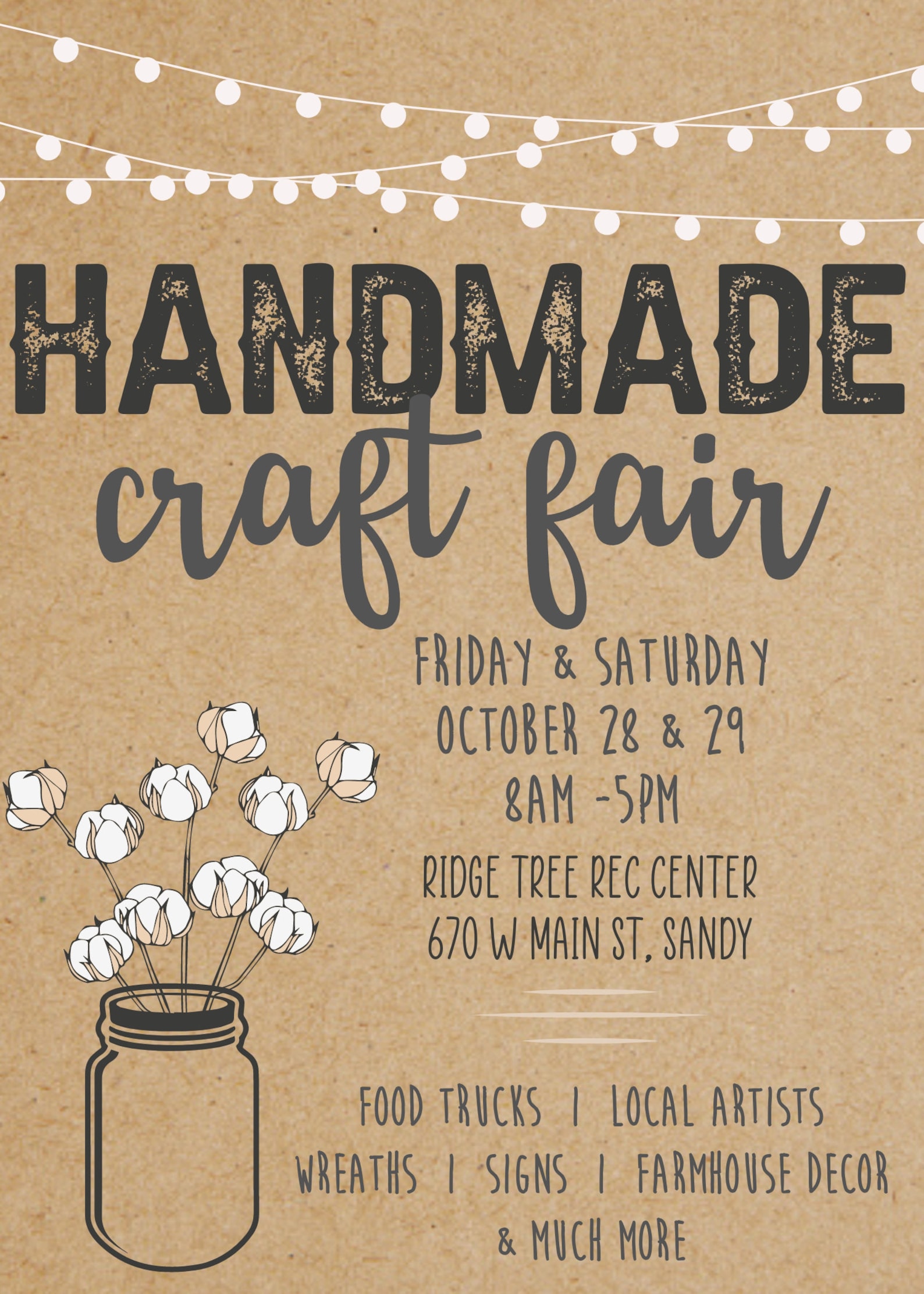 Craft Fair Sign Printable Craft Show Flyer Template Download - Etsy