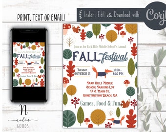 Fall Festival Flyer Template - Etsy