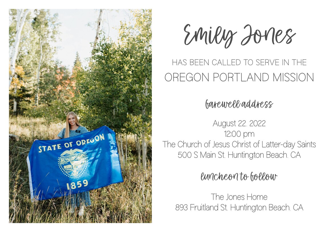LDS Mission Farewell Invite Text, LDS Missionary Farewell Invitation ...
