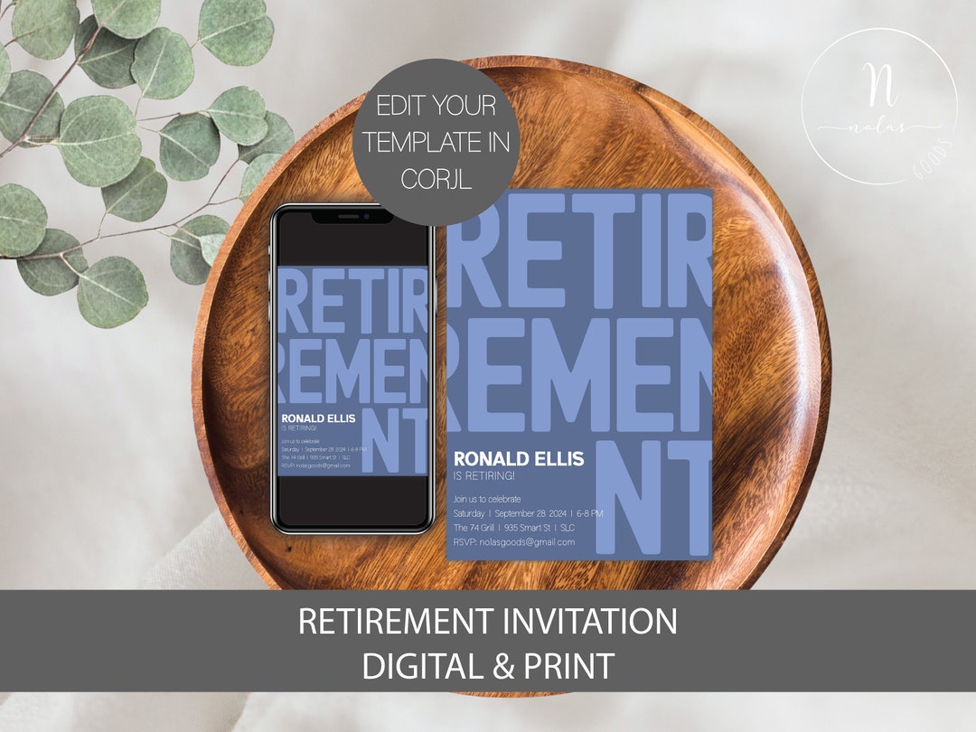 Retirement Invitation for Men, Retirement Invite Women, Retirement ...