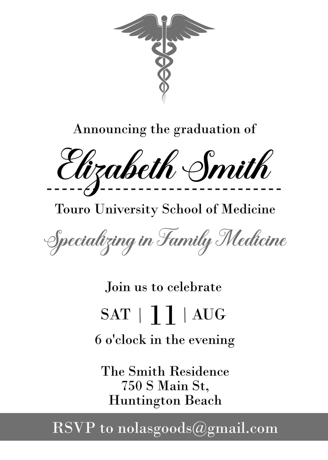 Medical School Graduation Announcement Doctor Graduation - Etsy