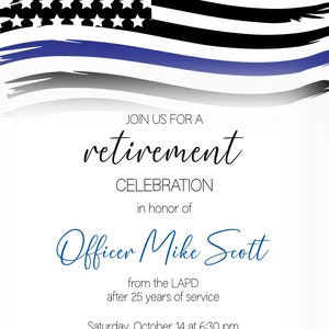 Police Retirement Invitation, Retirement Celebration Invitation ...