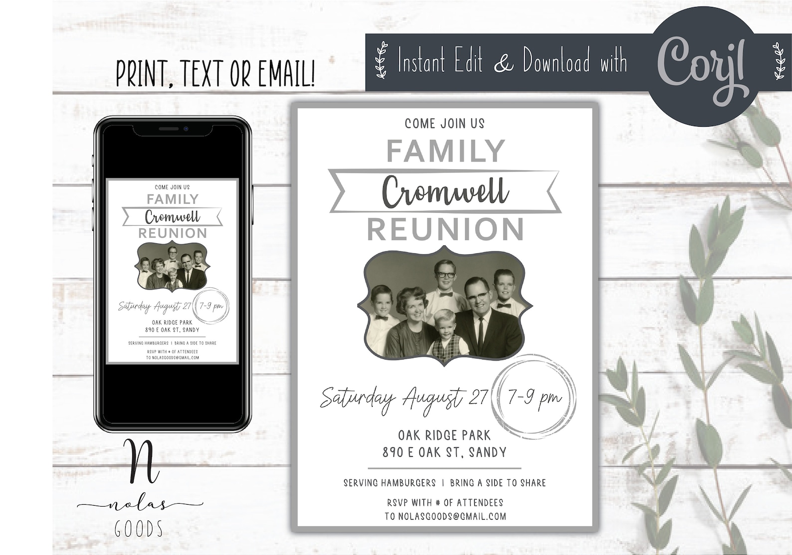 Family Reunion Invite Template, Cousin Reunion Invitation Printable ...