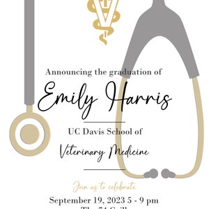 Vet School Graduation Announcement, Veterinary Grad Party Invitations ...