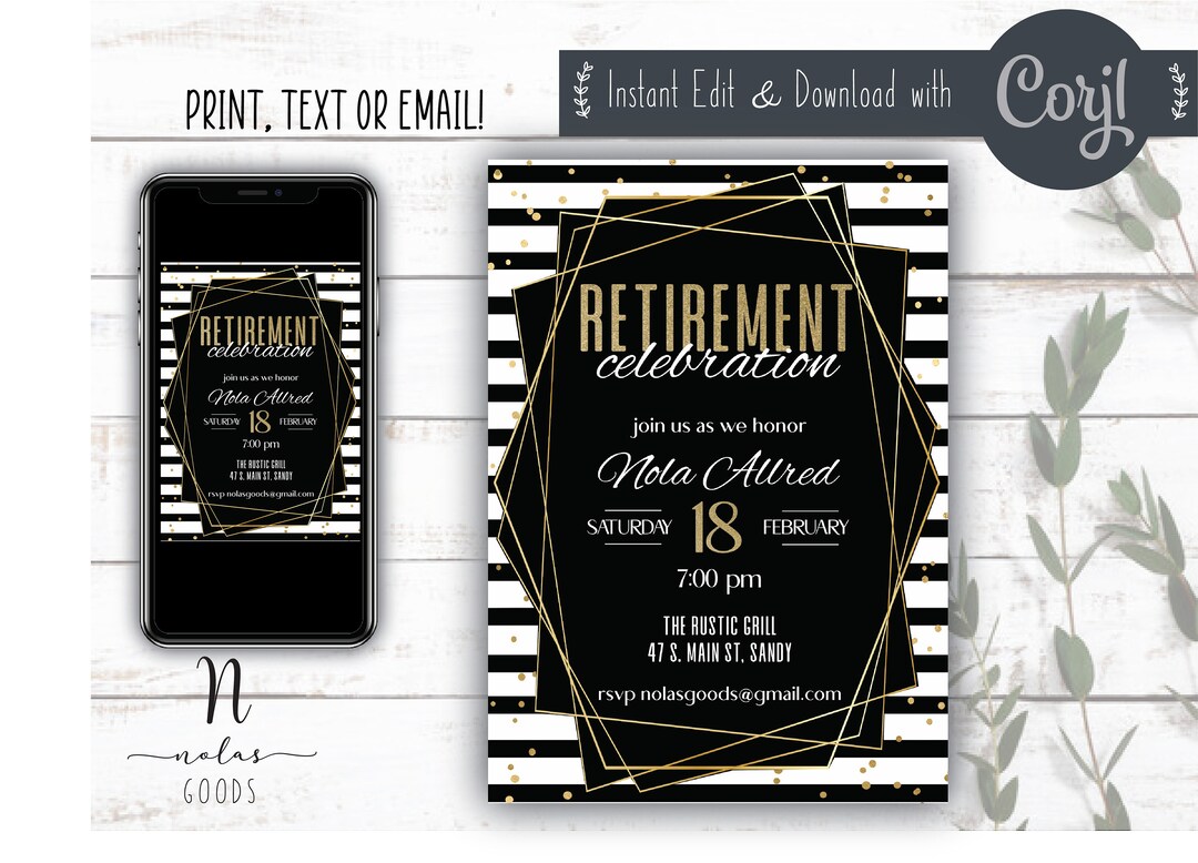 Retirement Invite Woman, Retirement Party Invitation Template ...