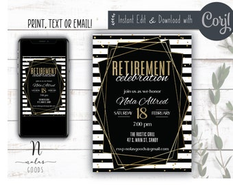 Retirement Invite Woman Retirement Party Invitation Template - Etsy