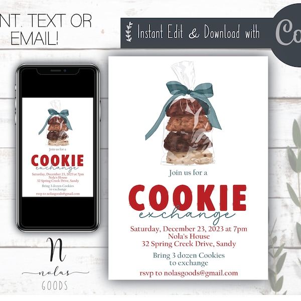 Cookie Swap Flyer Template - Etsy