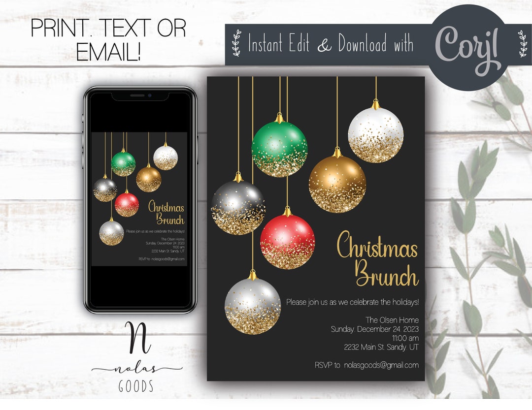 Christmas Brunch Invitation Christmas Breakfast Invite - Etsy