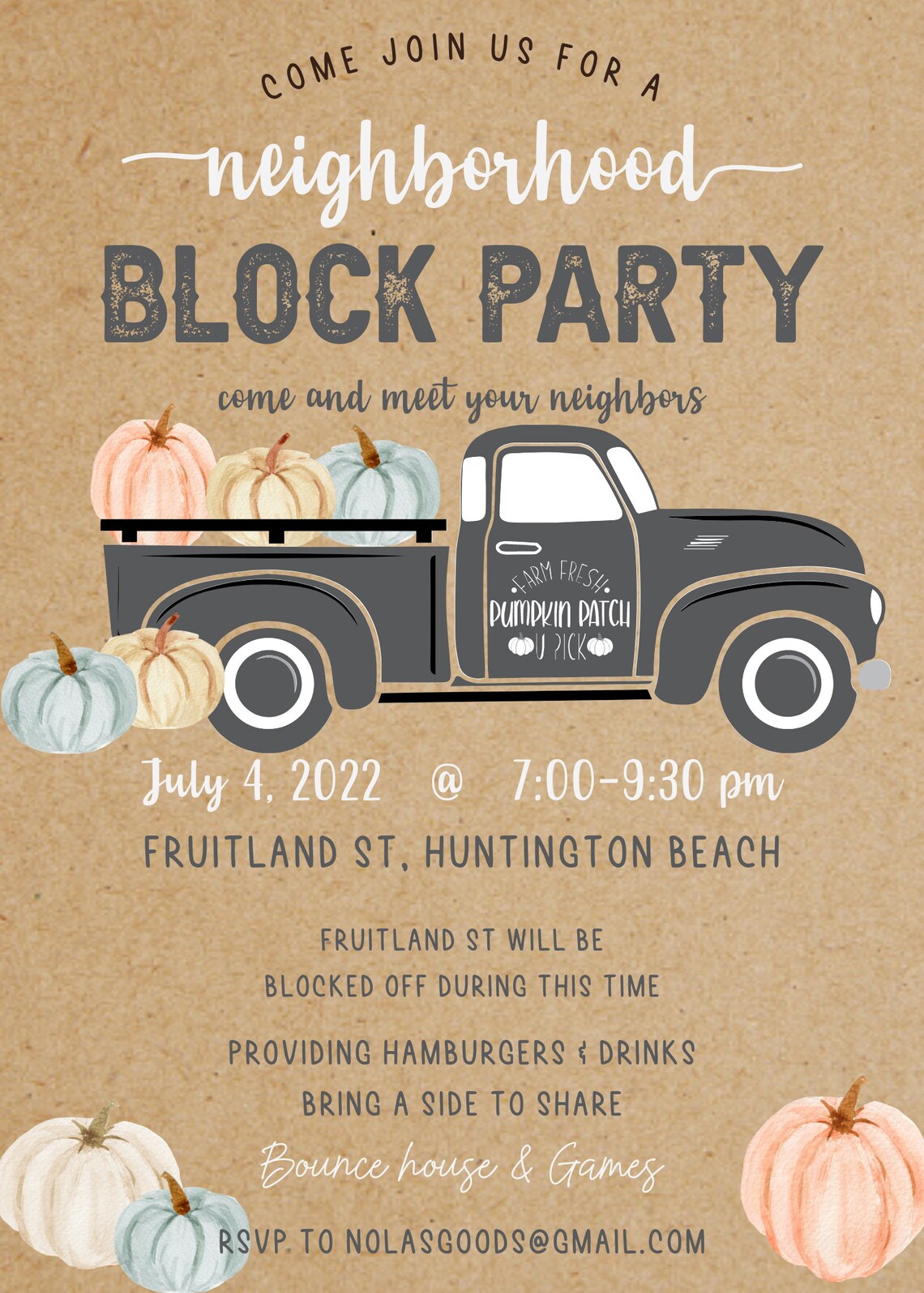 Fall Block Party Flyer Fall Neighborhood Party Invite - Etsy