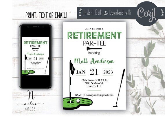 Golf Retirement Party Invitation Retirement Party Invitation - Etsy