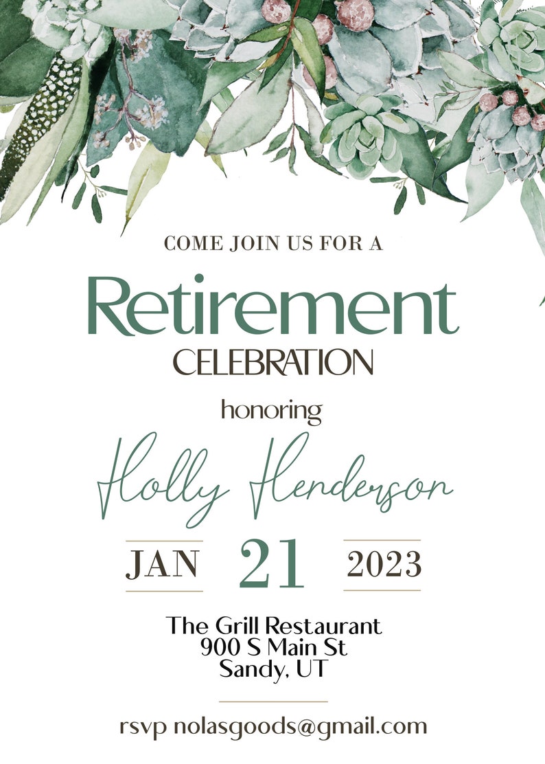 Retirement Party Invitation Template, Retirement Invite Woman, Surprise ...