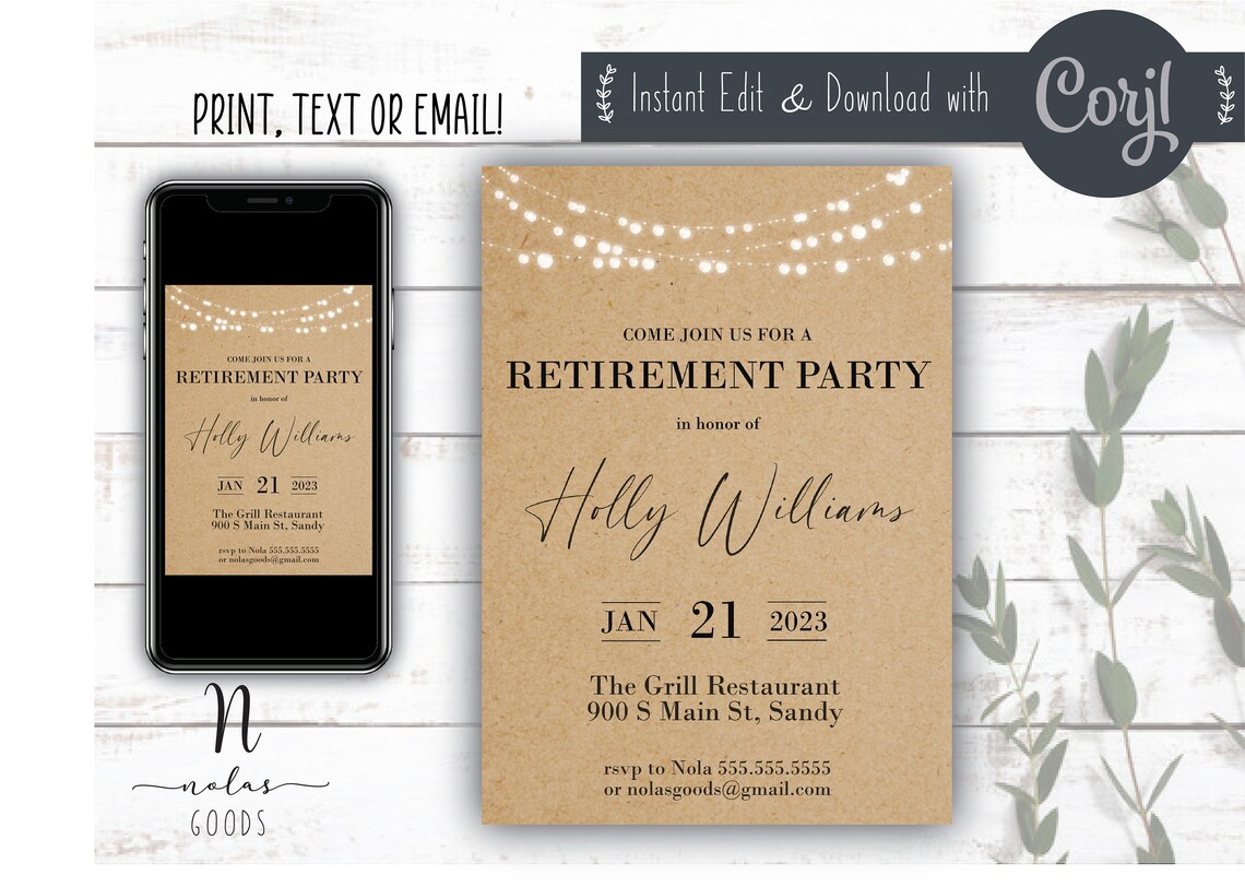 Retirement Invite for Man Retirement Party Invitation - Etsy