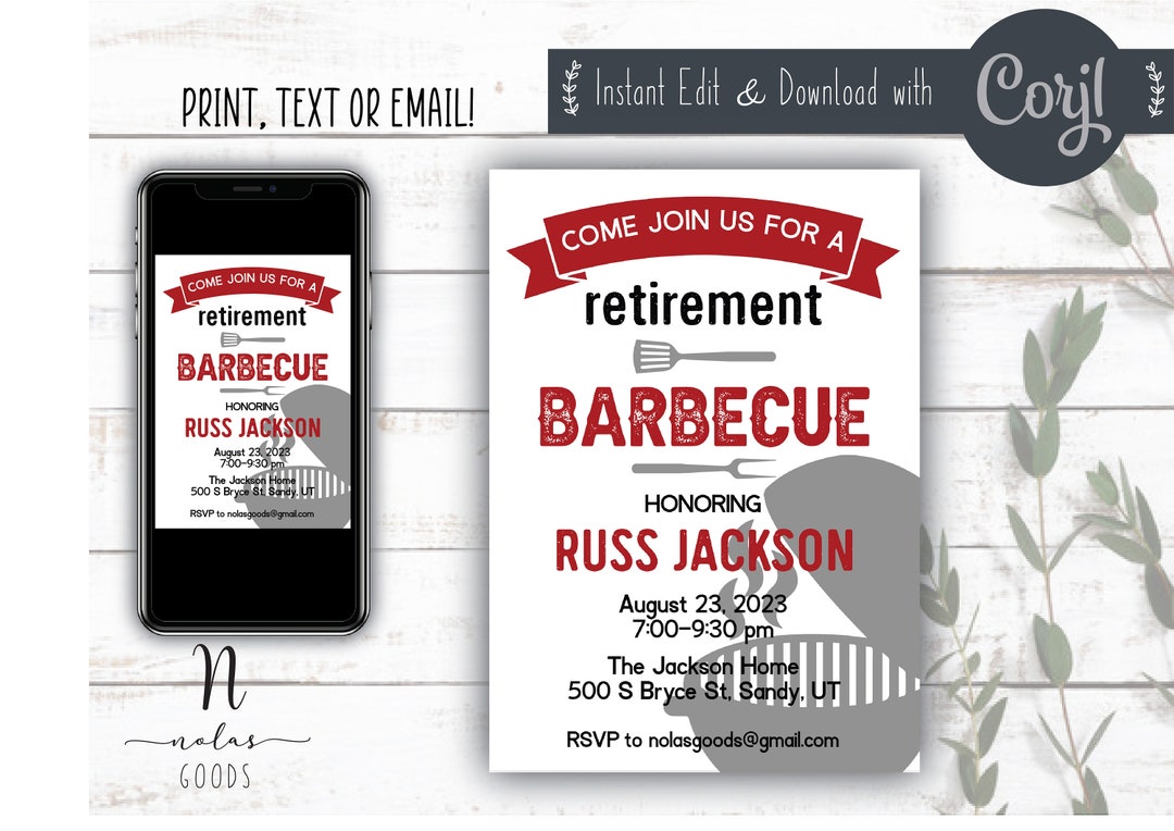 Retirement Party Invitation Download, Retirement Invite for Man ...