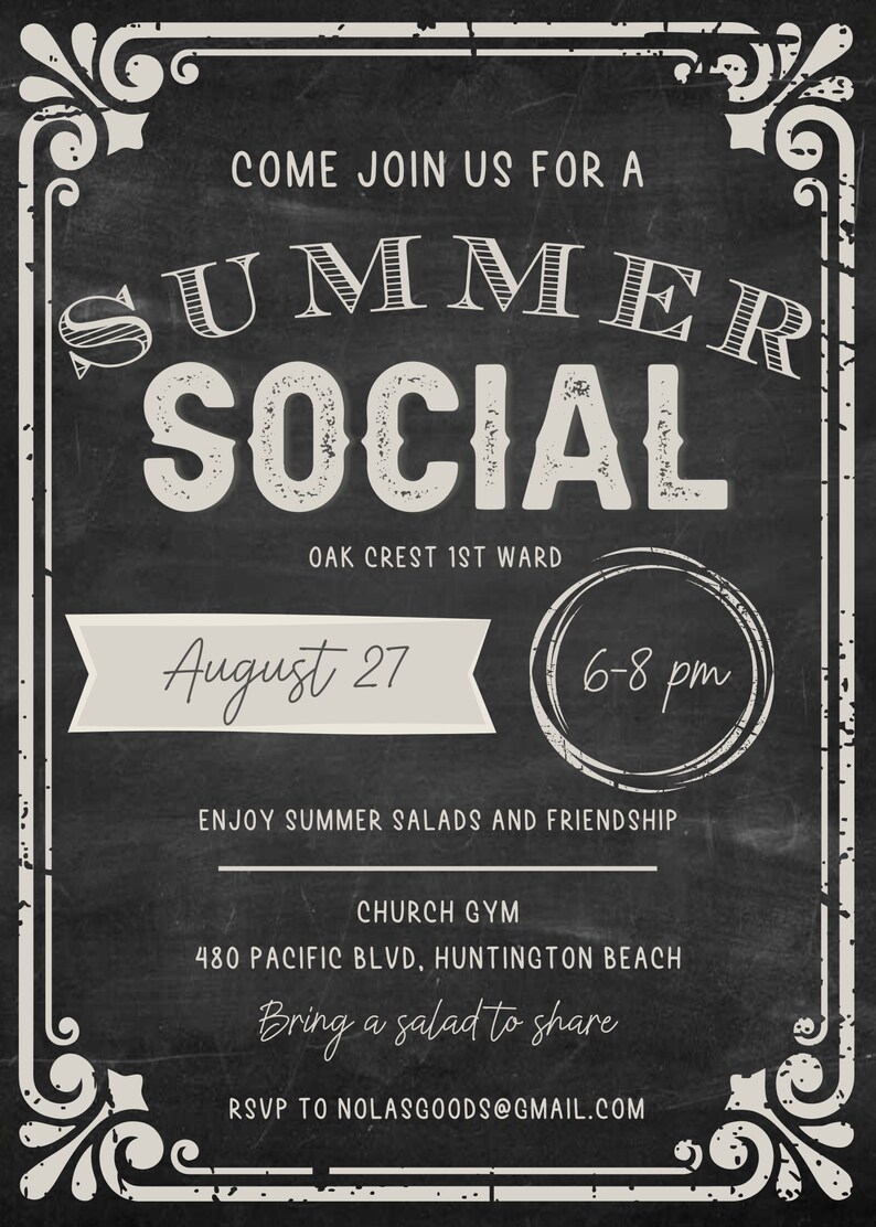 Relief Society Invitation Salad Social Invitations Printable - Etsy