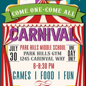 Editable Carnival Flyer, School Carnival Flyer, Carnival Invite Digital ...