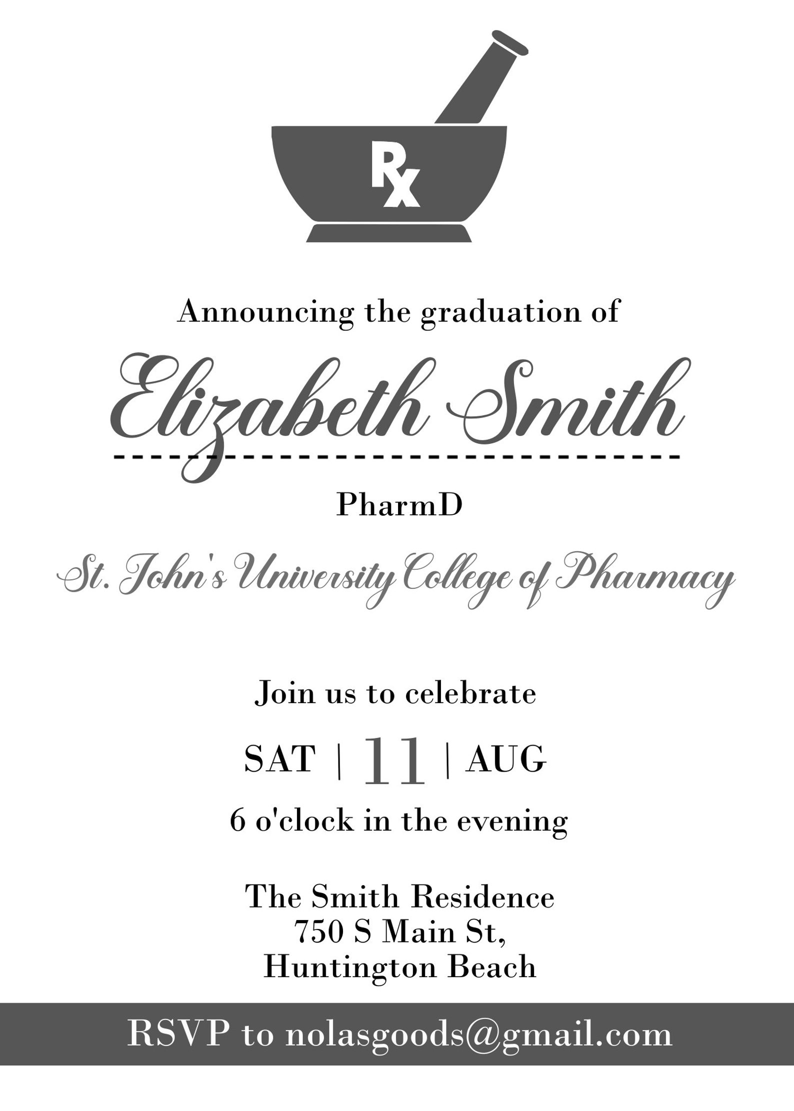 Pharmacy School Graduation Party Invitation Pharmacist - Etsy