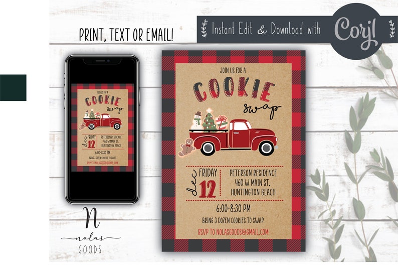 Cookie Swap Invitation Template Cookie Exchange Party - Etsy