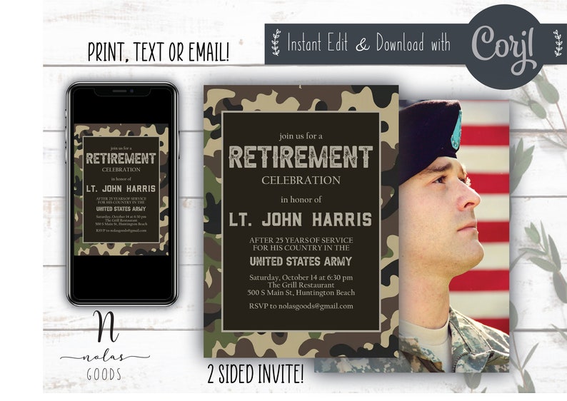 Military Retirement Invitation Retirement Party Invitation - Etsy