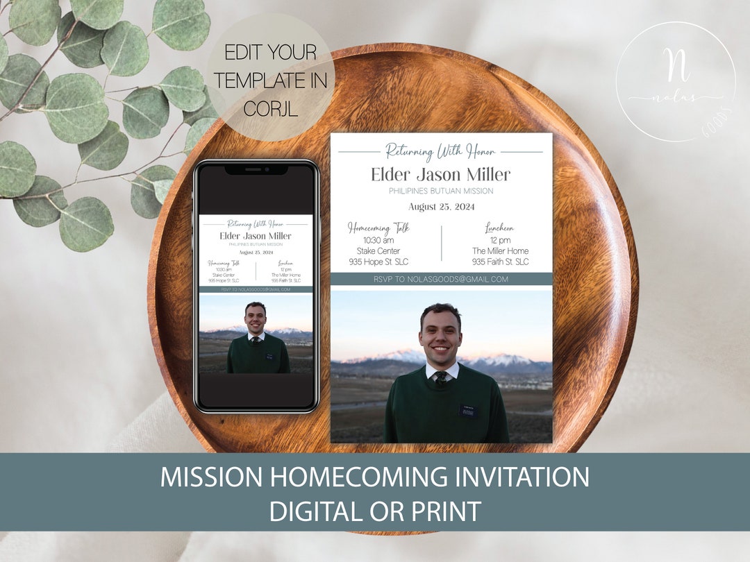 LDS Missionary Homecoming Invitation Printable, Mission Homecoming ...