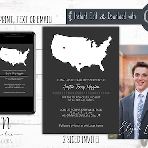LDS Missionary Announcement Template, Missionary Farewell Invitation ...