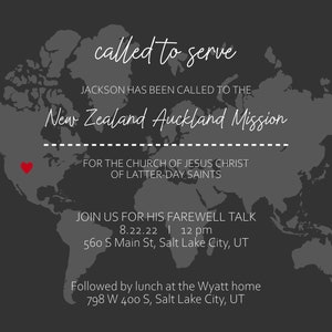 LDS Missionary Announcement Digital, Mission Invite Template ...