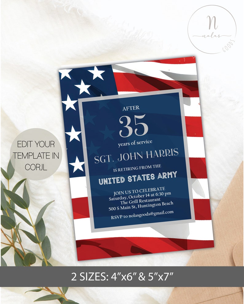 Military Retirement Invitation, Retirement Party Invitation Digital ...