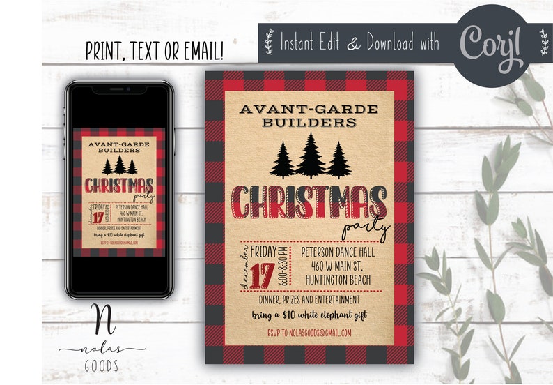 Company Christmas Party Invitation Work Party Invitation - Etsy