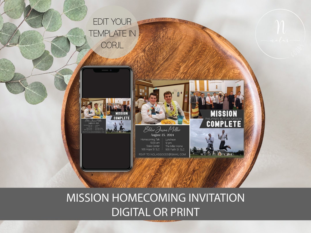 LDS Missionary Homecoming Invitation, Missionary Open House Invitation ...