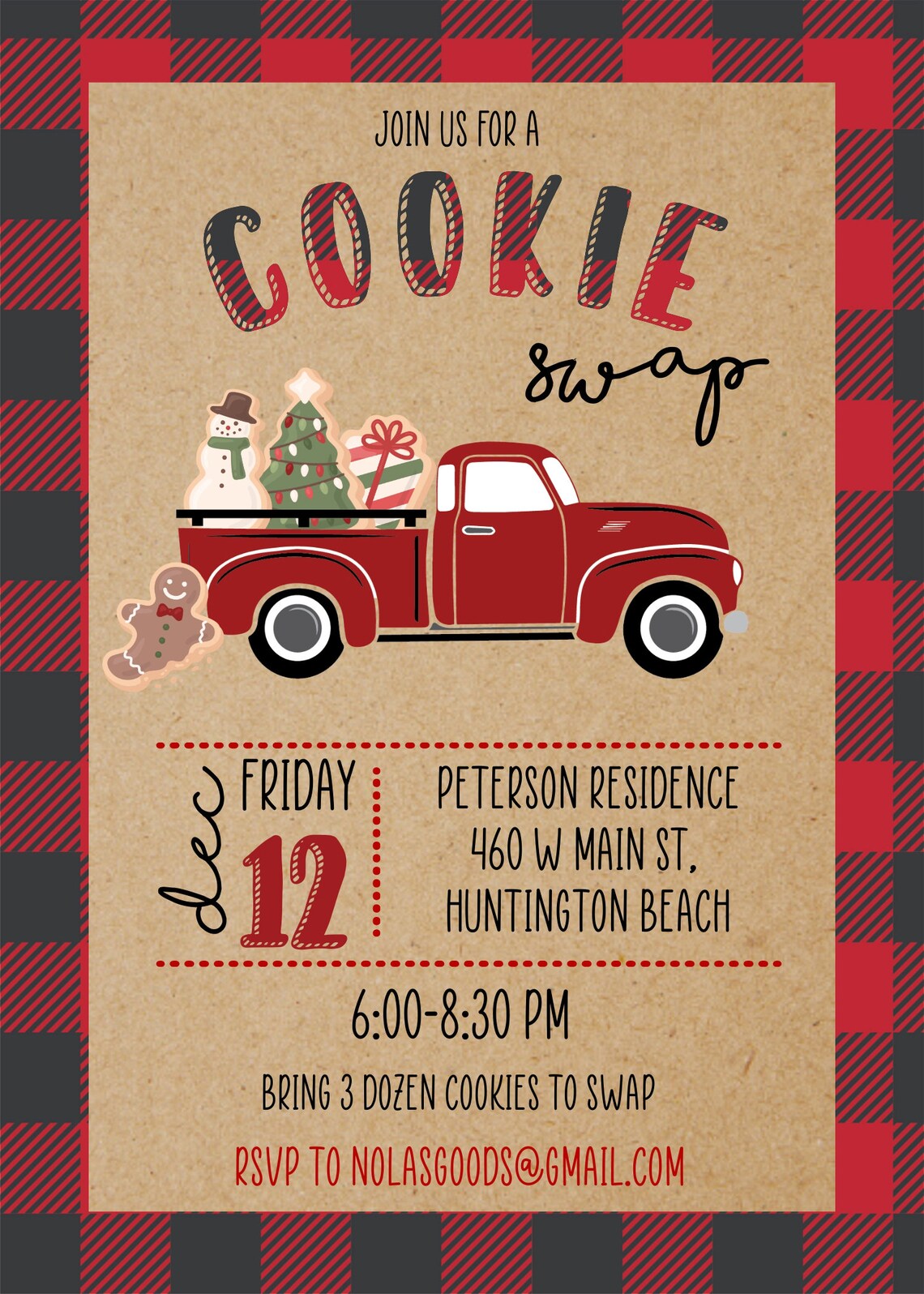 Cookie Swap Invitation Template Cookie Exchange Party - Etsy