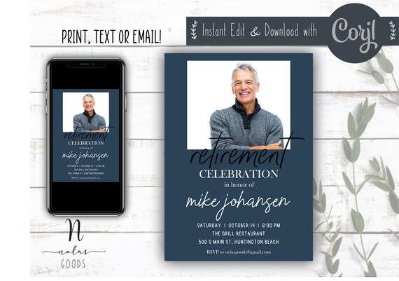 Retirement Party Invitations Templates For Men