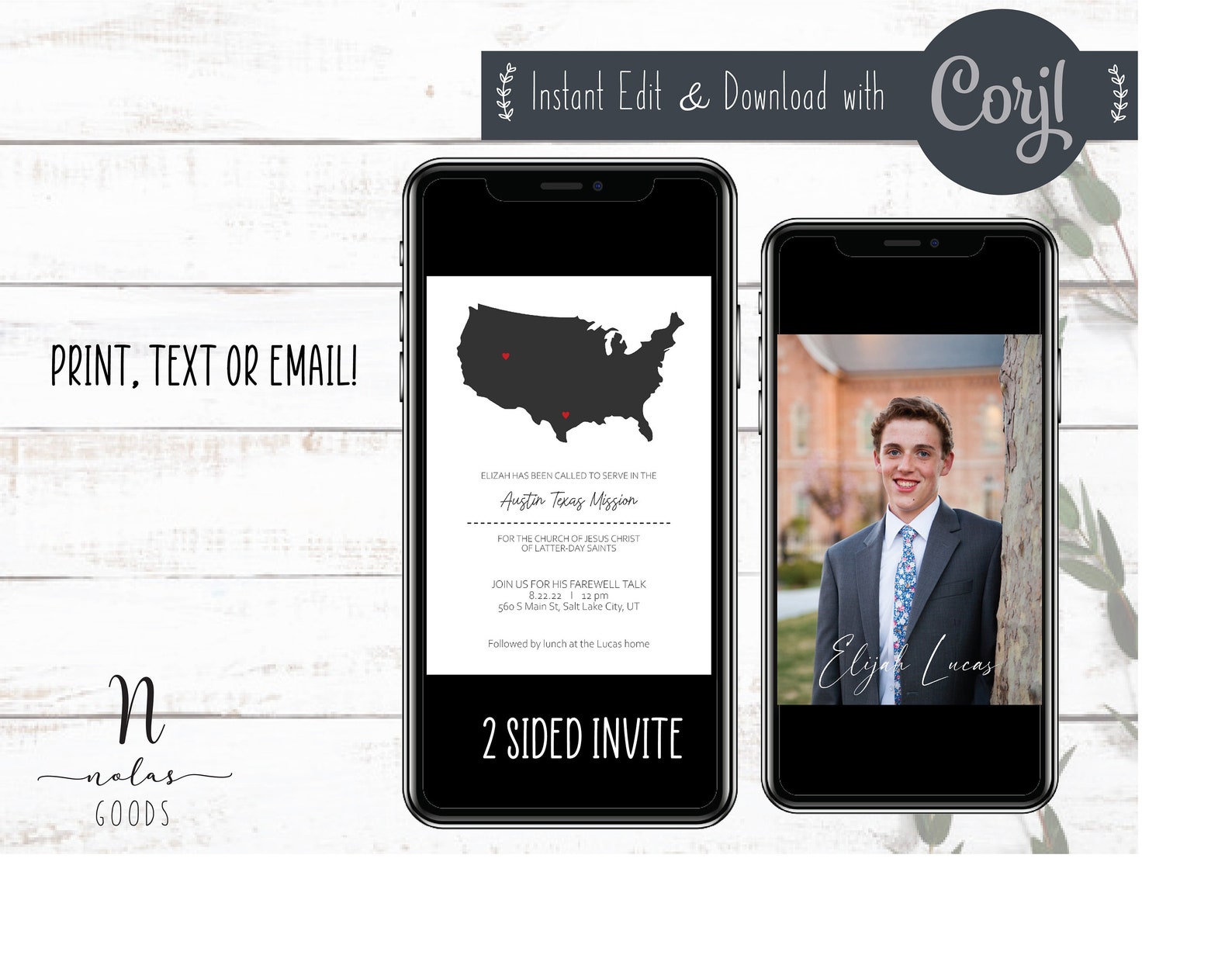 LDS Missionary Announcement Digital, LDS Farewell Invitation, Mission ...